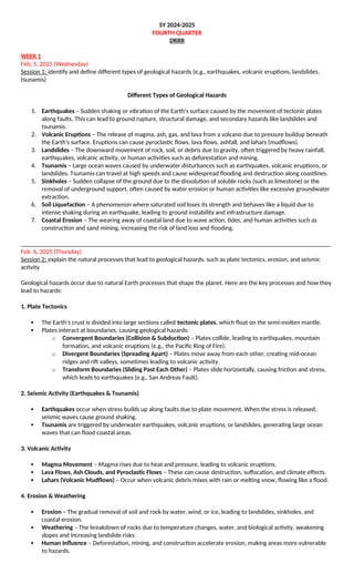 Natural Hazards (Geological, Hydrometeorological, and many more) | PDF