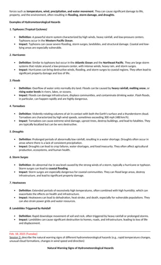 Natural Hazards (Geological, Hydrometeorological, and many more) | DOCX