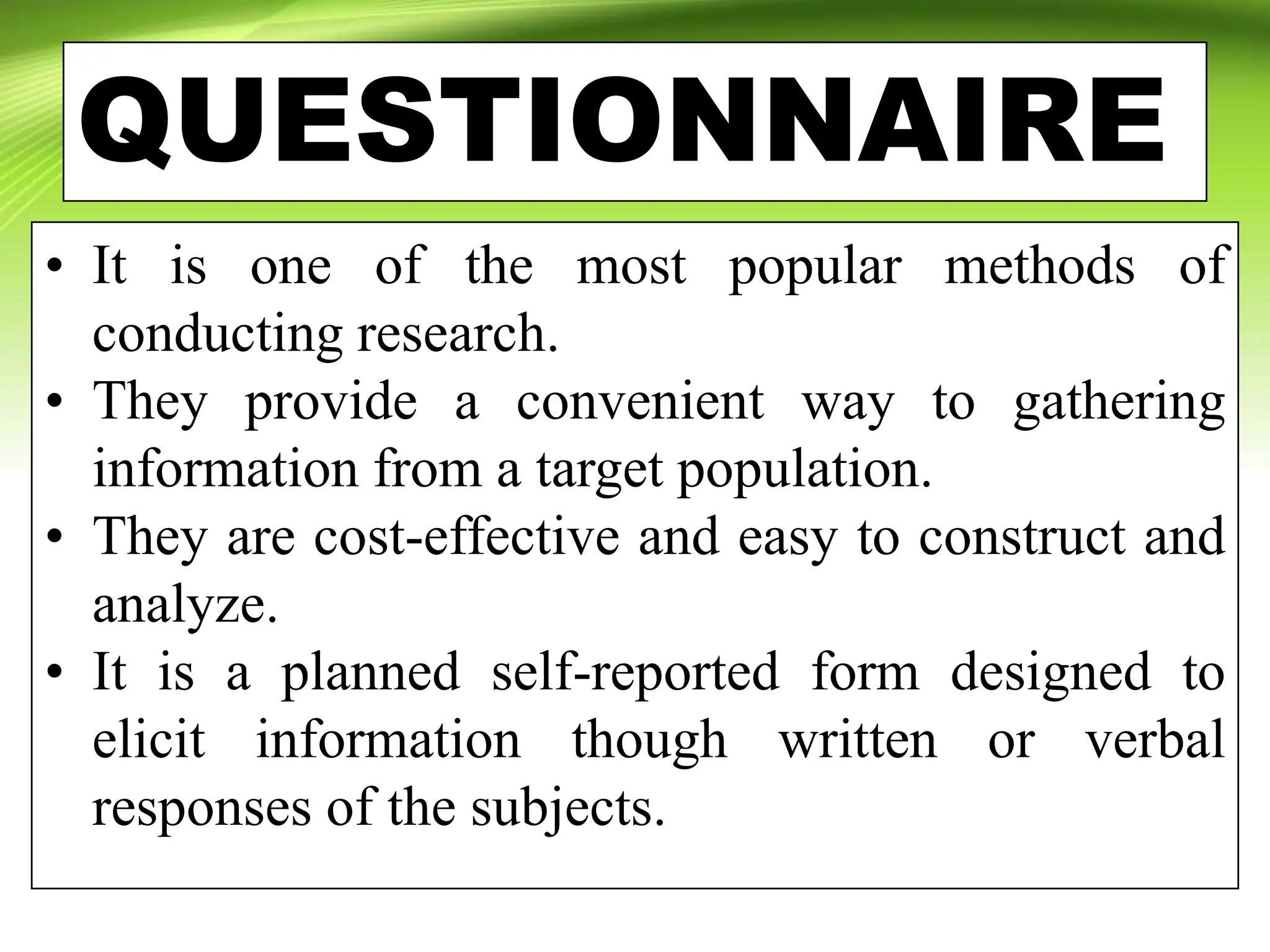 Lesson - Questionnaire in Research Study.pptx
