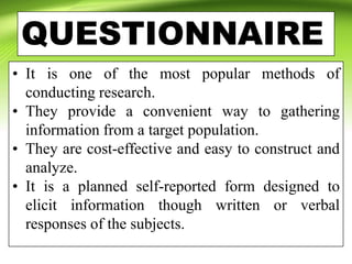 Lesson - Questionnaire in Research Study.pptx