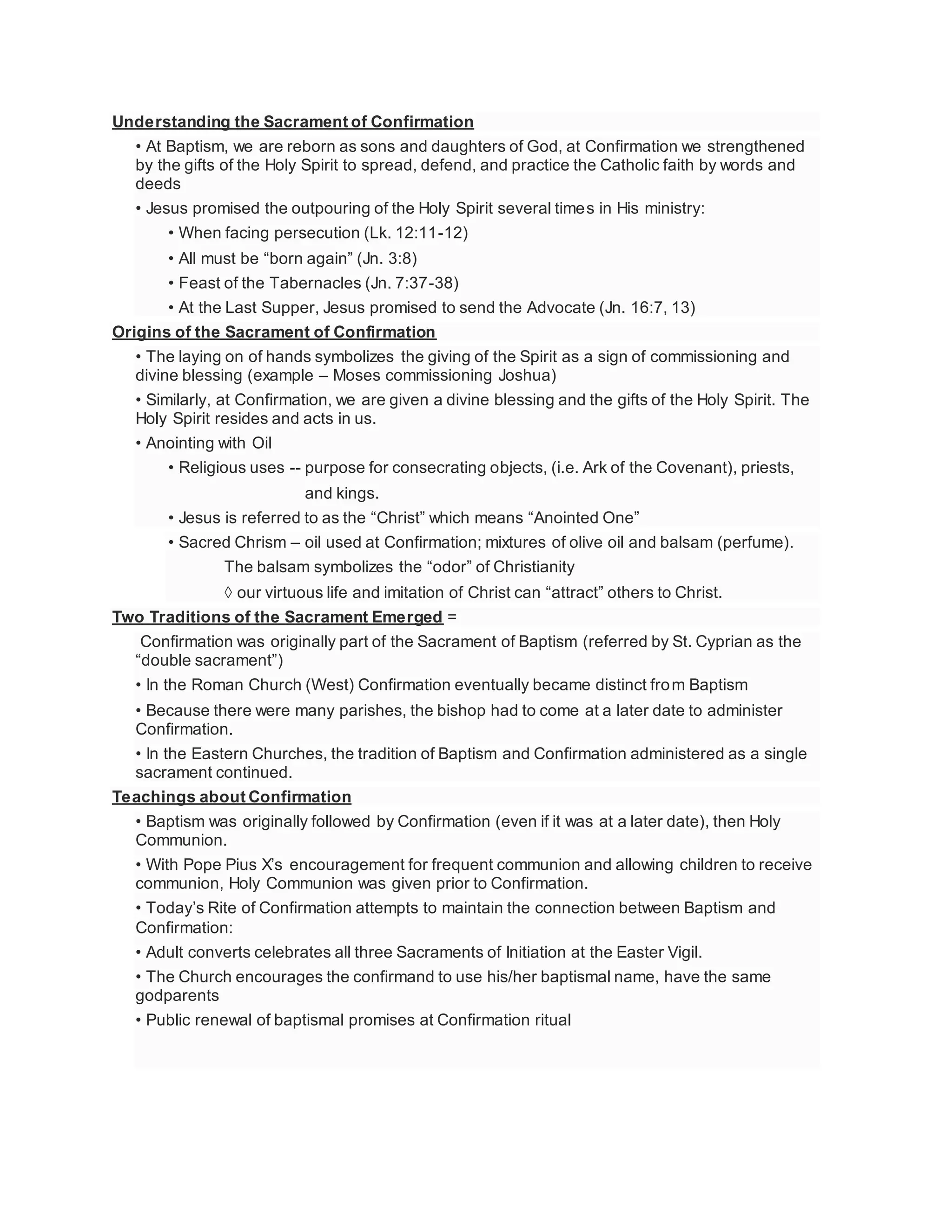 LESSON- SACRAMENT OF CONFIRMATION.docx | Christianity | Religion & Spirituality