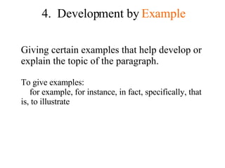 Lesson Six Developing Paragraphs | PPT