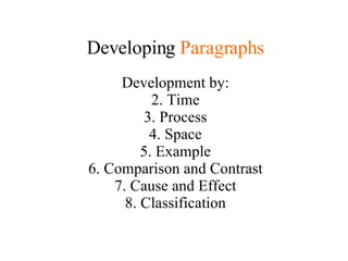 Lesson Six Developing Paragraphs | PPT