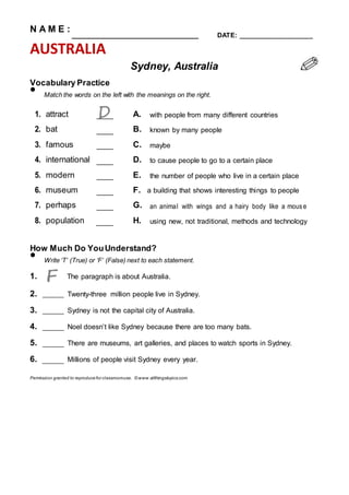 Lesson sydney | DOC