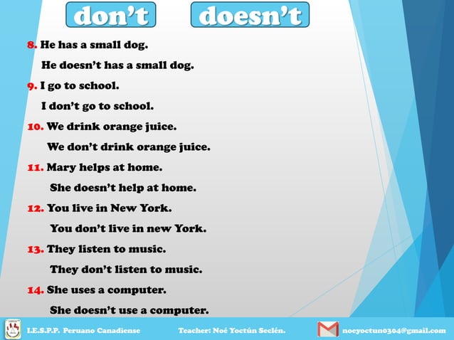 LESSON 0009 - THE PRESENT SIMPLE-NEGATIVE FORM.pdf | Homework and Study | Education