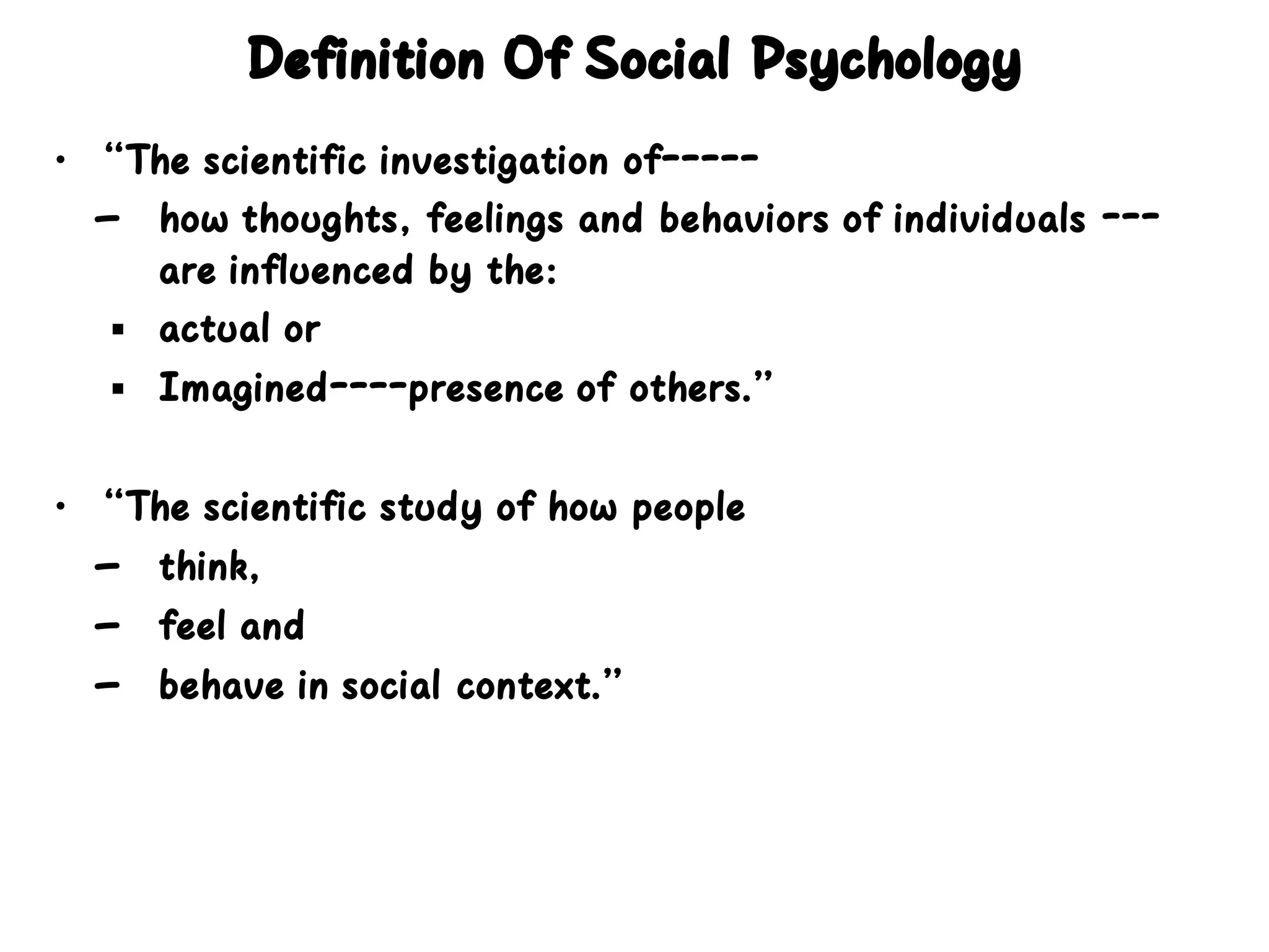Introduction to Social Psychology ( The Field of Social Psychology) | PPT