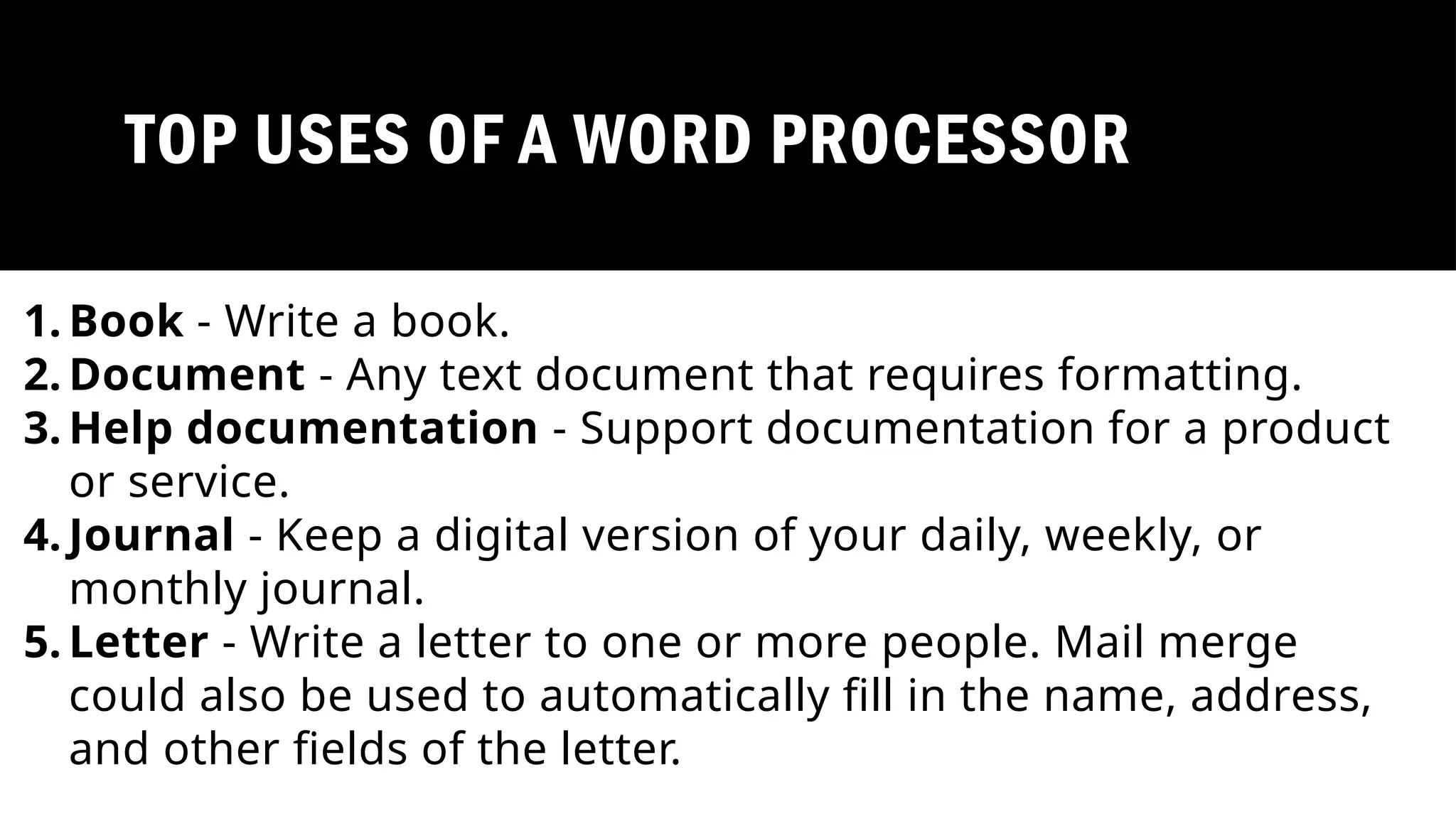 WORD PROCESSOR - basic uses of WORD PROC | PPTX