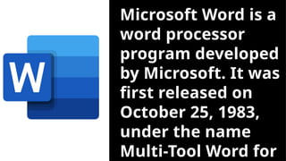 WORD PROCESSOR - basic uses of WORD PROC | PPTX