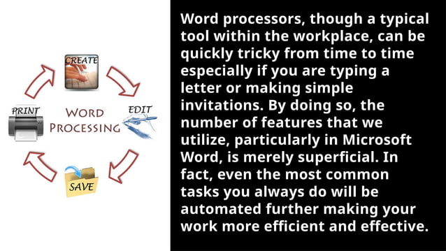 WORD PROCESSOR - basic uses of WORD PROC | PPT | Free Download