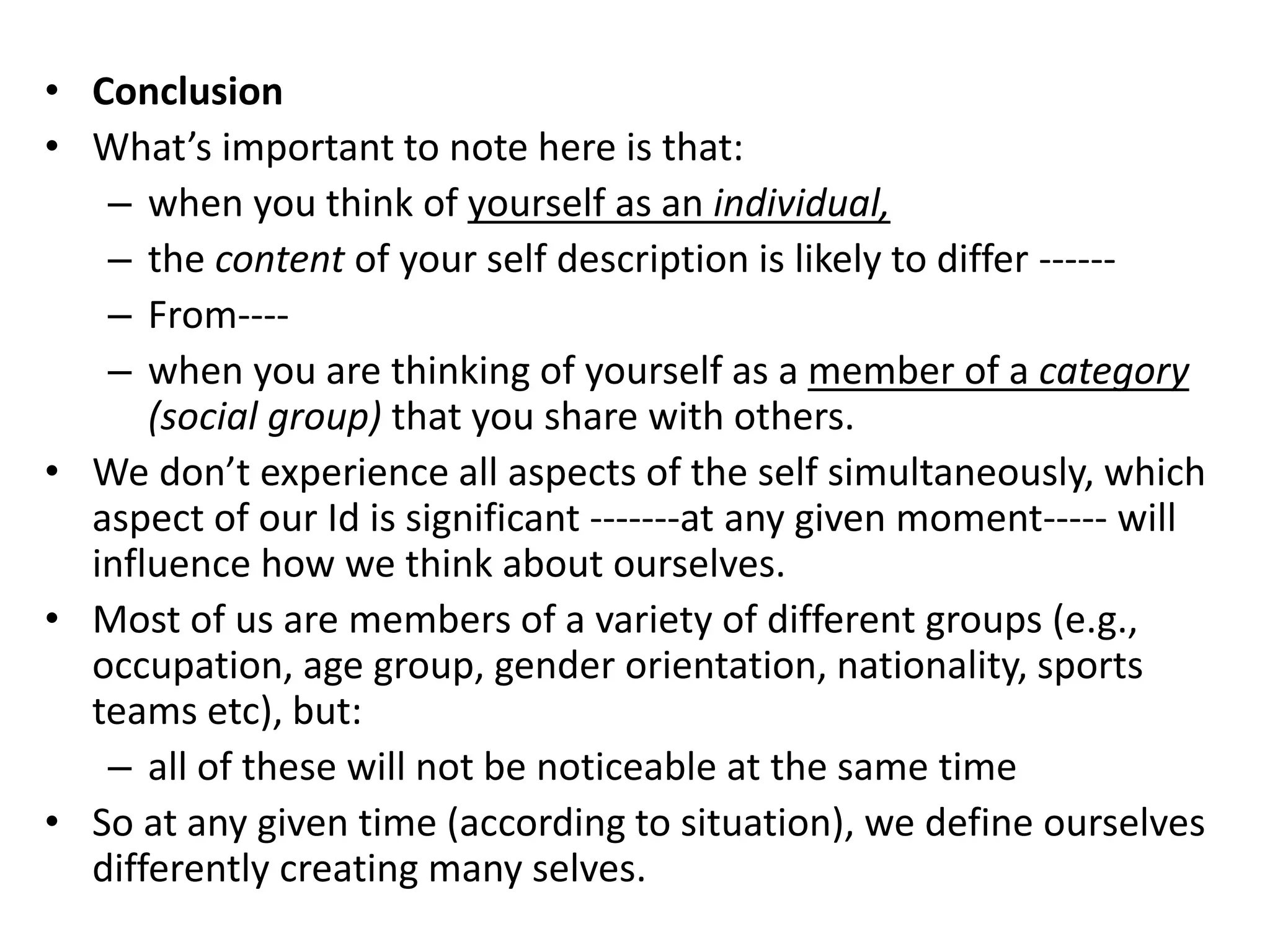 The Self --- Who Am I ? | PPTX