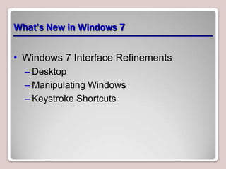 Introducing Widows 7 | PPT