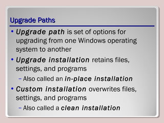 Lesson 1 - Introducing, Installing, and Upgrading Windows 7 | PPT