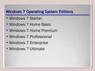 Lesson 1 - Introducing, Installing, and Upgrading Windows 7 | PPT
