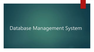 Lesson 01 Database Management System | PPT