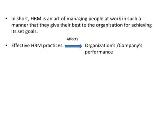 Foundations of Human Resources Management | PPTX