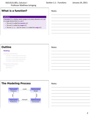 Lesson 1: Functions and their representations (handout) | PDF