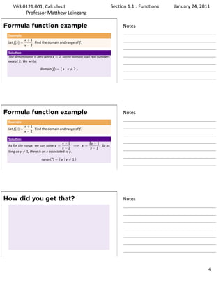 Lesson 1: Functions and their representations (handout) | PDF