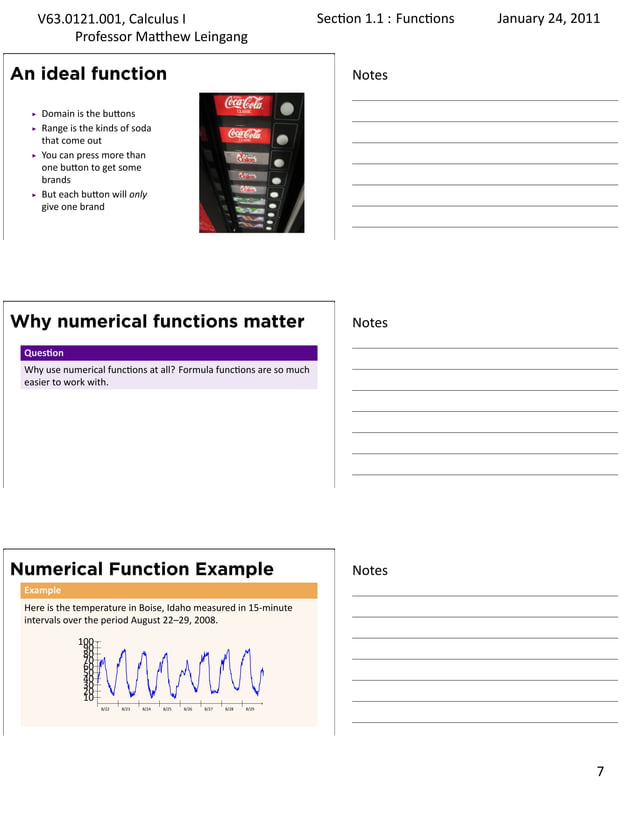 Lesson 1: Functions and their representations (handout) | PDF