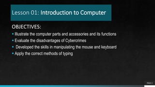 Lesson 01 introduction to computer | PPTX