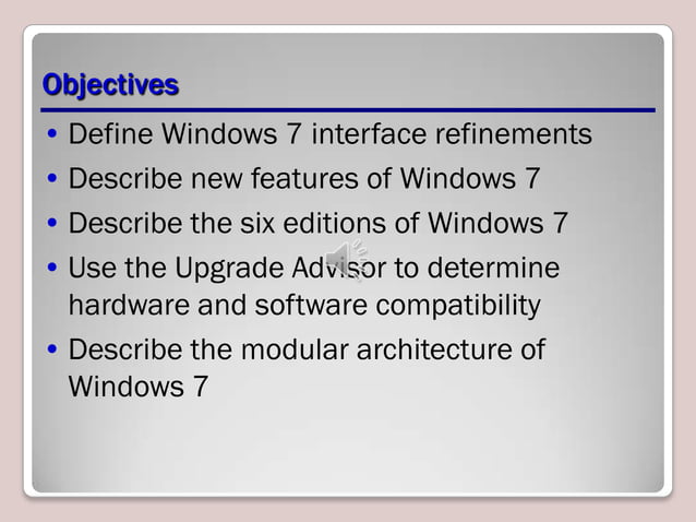 Lecture Lesson 1 Windows 7 Configuration | PPT