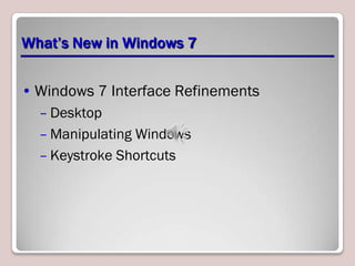 Lecture Lesson 1 Windows 7 Configuration | PPSX