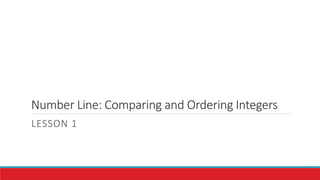 Lesson 01 Number Line: Comparing and Ordering Integers | PPTX