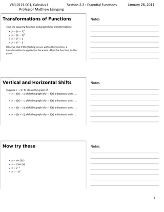 Lesson 2: A Catalog of Essential Functions (handout) | PDF