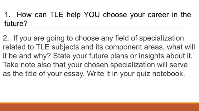 Lesson 02 areas of tle | PPTX | Education