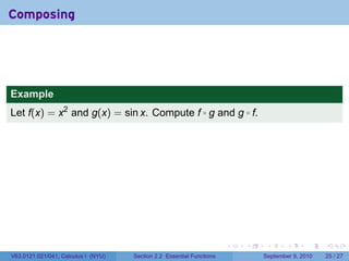 Lesson 2: A Catalog of Essential Functions | PPT