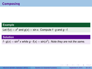 Lesson 2: A Catalog of Essential Functions | PPT