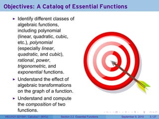 Lesson 2: A Catalog of Essential Functions | PPT