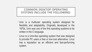 Lesson 02 operating system | PPTX | Operating Systems | Computer ...
