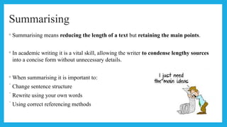 Plagiarism, summarizing paraphrasing about research writing | PPT