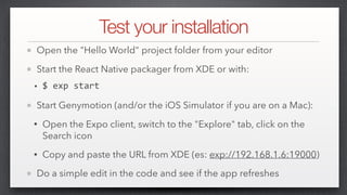 Lesson 02 - React Native Development Environment Setup | PDF