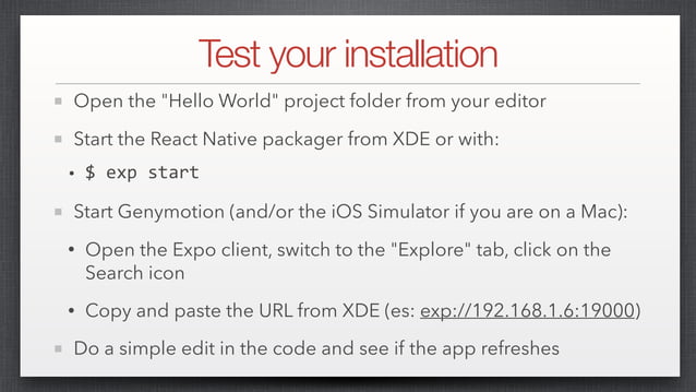 Lesson 02 - React Native Development Environment Setup | PPT