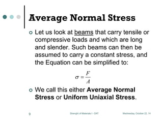 Simple Stress and Strain | PDF