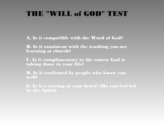 The Will of God Test | PPT