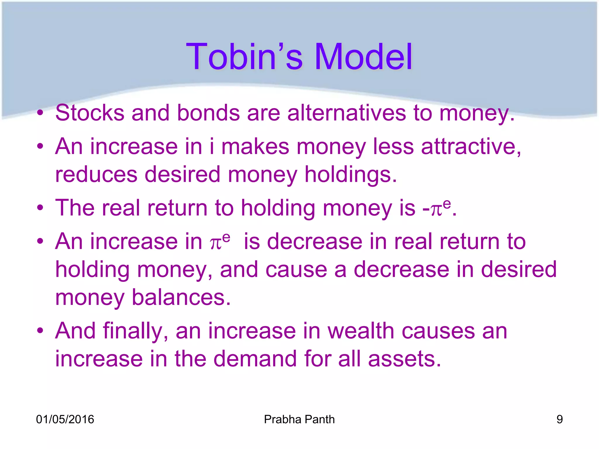 Tobin's Portfolio demand for money | PPSX