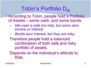 Tobin's Portfolio demand for money | PPSX