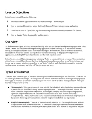Open office Writer : Lesson 02 | ODT