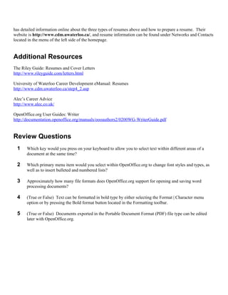 Open office Writer : Lesson 02 | ODT