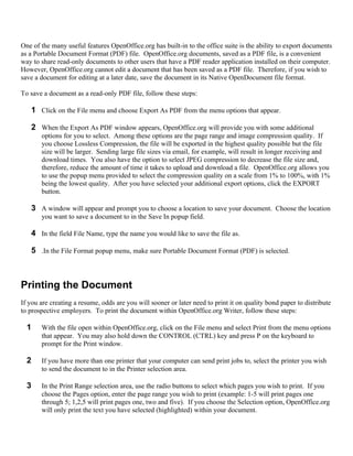 Open office Writer : Lesson 02 | ODT