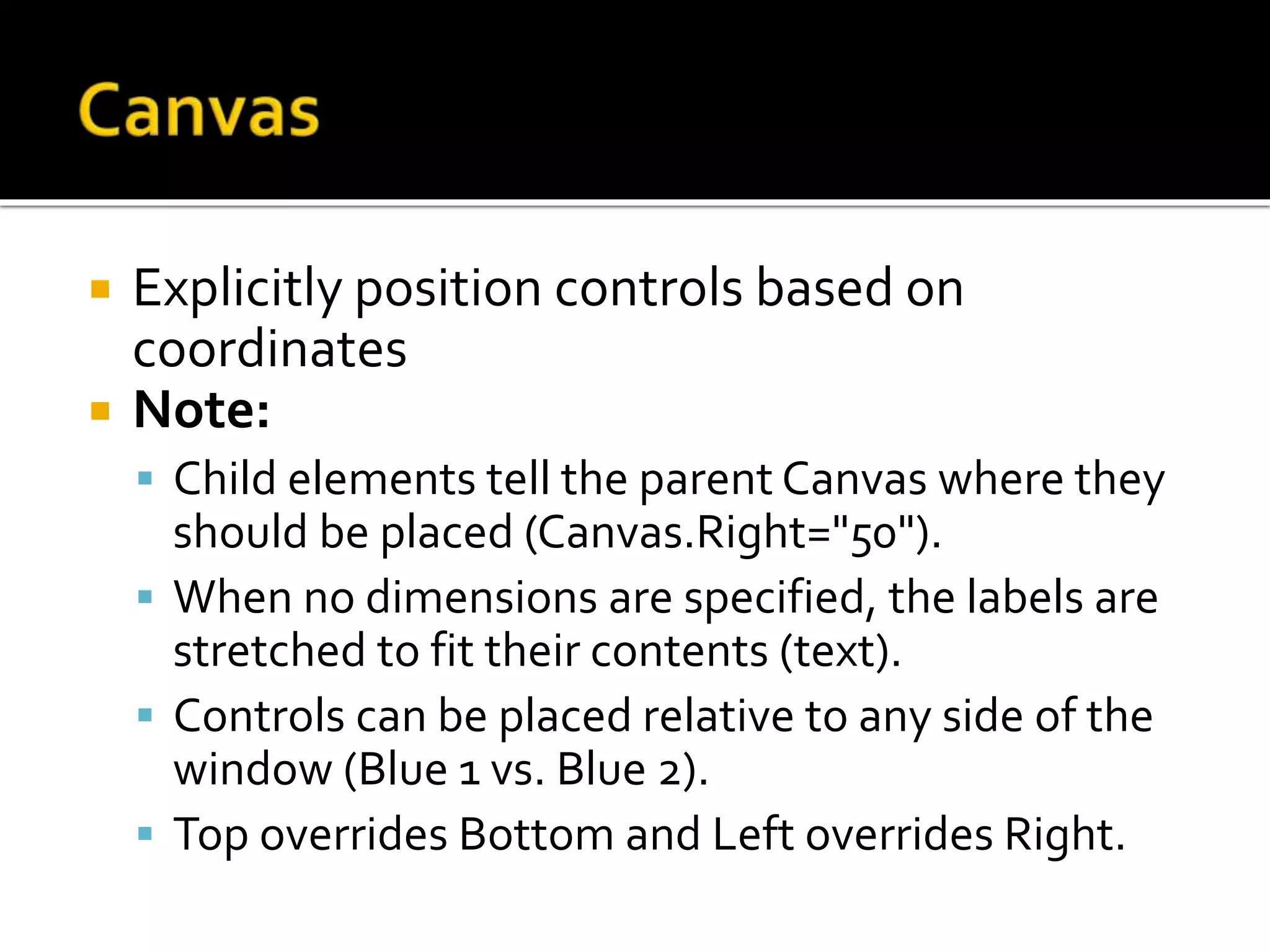 Lesson 03 Layouts in WPF | PPTX | Web Design and HTML | Internet