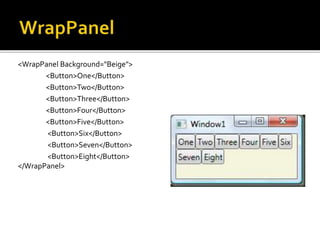 Lesson 03 Layouts in WPF | PPTX | Web Design and HTML | Internet