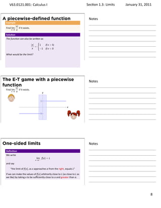 Lesson 3: The Limit of a Function (handout) | PDF