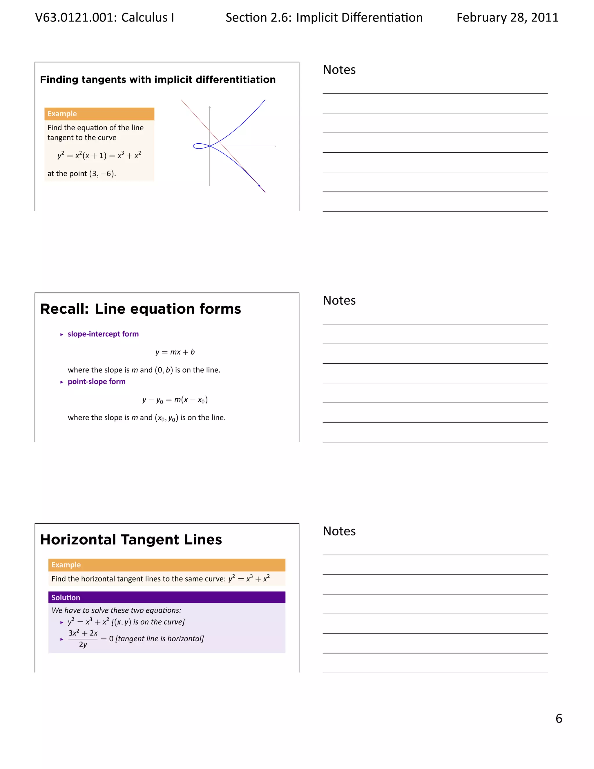 Lesson 11: Implicit Differentiation (handout) | PDF