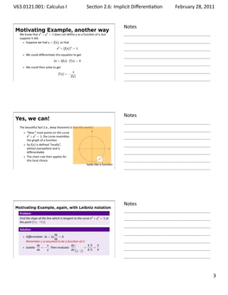 Lesson 11: Implicit Differentiation (handout) | PDF