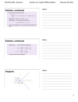 Lesson 11: Implicit Differentiation (handout) | PDF