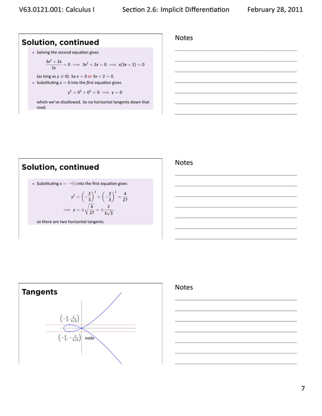 Lesson 11: Implicit Differentiation (handout) | PDF