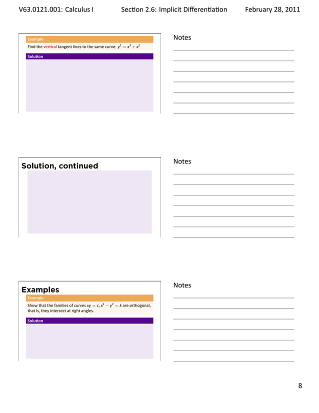 Lesson 11: Implicit Differentiation (handout) | PDF